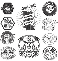 Set of car service station emblems and design Vector Image