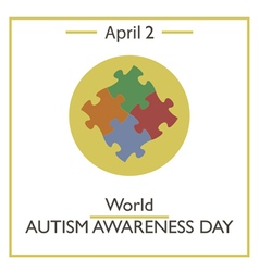 Autism awareness puzzles autistic children icons Vector Image