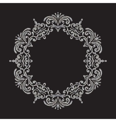 Elegant luxury vintage silver floral border Vector Image