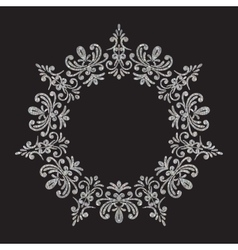 Elegant luxury vintage silver floral border Vector Image