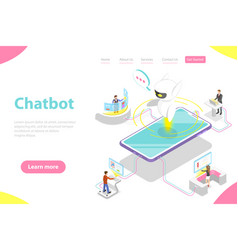 Artificial intelligence landing page isometric Vector Image