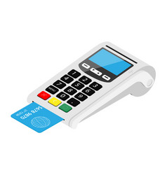 New smart pos terminal payment machine with bank Vector Image
