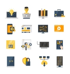 Flat line icons set Creative design elements Vector Image