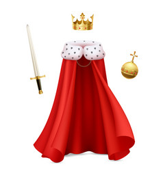 King cloak realistic composition Royalty Free Vector Image
