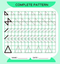 Tracing practice for kids pre-writing worksheet Vector Image