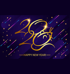 Dark blue background with text 2022 happy new Vector Image