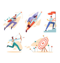 In cartoon competition between business leaders Vector Image