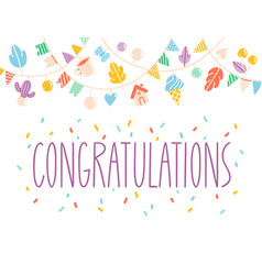 Congratulations cute celebration banner Royalty Free Vector