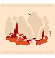 Chinese landscape Royalty Free Vector Image - VectorStock