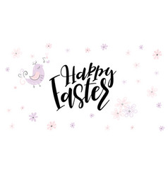 Happy easter greeting card with hand lettering Vector Image