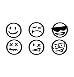 Smoking face emoticon character spray painted Vector Image