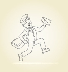 Postman sketch Royalty Free Vector Image - VectorStock