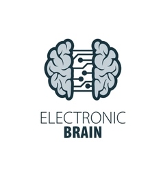 Logo brain and electrical wires Royalty Free Vector Image