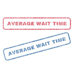 Average wait time textile stamps Royalty Free Vector Image