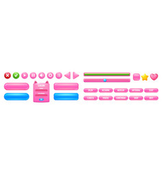 Beautiful girlish pink game user interface Vector Image