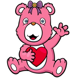 Cute brown bear stuff cartoon Royalty Free Vector Image