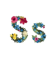 Letter S composed with pattern of flowers Vector Image