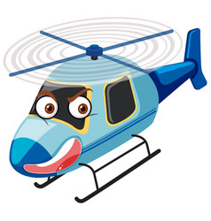 Helicopter cartoon character with angry face Vector Image