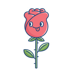 Flower in cartoon style cute Royalty Free Vector Image