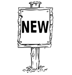 Empty blank sign board drawing Royalty Free Vector Image