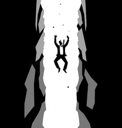 Businessman falling into pit Royalty Free Vector Image