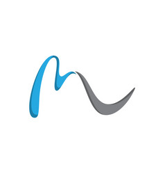 Jeans alphabet Denim letter M Royalty Free Vector Image