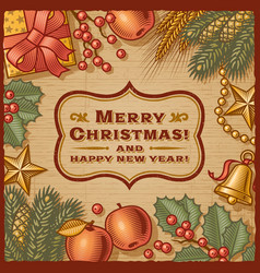 Vintage Christmas Set Royalty Free Vector Image