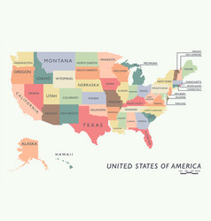 Colorful map united states america Royalty Free Vector Image