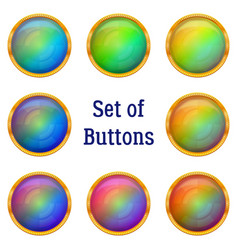 Buttons with gems set round Royalty Free Vector Image