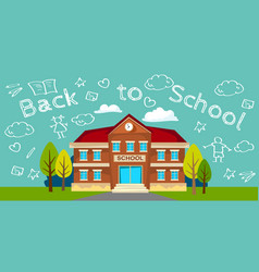 Modern school buildings exterior student city Vector Image
