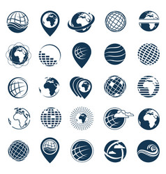Globe earth planet logo Royalty Free Vector Image