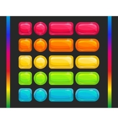 Set 21 colorful gradient buttons on dark Vector Image