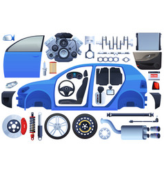 Body parts icons in cartoon style collection Vector Image