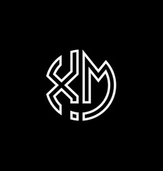 Mx monogram letter logo ribbon with shield style Vector Image