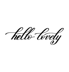 Hello october hand written ink lettering Vector Image