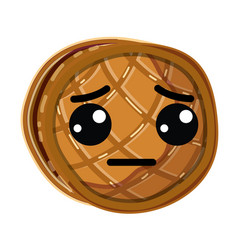 Kawaii cute sad waffles with honey Royalty Free Vector Image