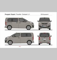 Peugeot rifter passenger van l2 2018-present Vector Image