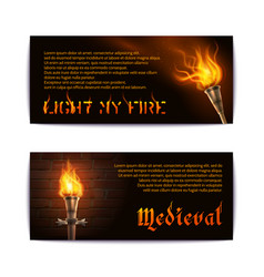 Torch banners set Royalty Free Vector Image - VectorStock