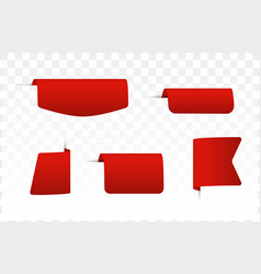 Blank labels offer tag red colored promo ribbons Vector Image