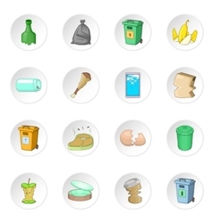 Garbage items icons set Royalty Free Vector Image
