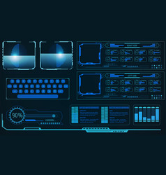 Hud futuristic user screen basic elements set Vector Image
