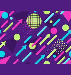 Memphis seamless pattern asymmetrical geometric Vector Image