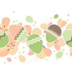 Frame and seamless border with spring flowers Vector Image