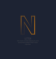 N golden letter logo design with circle swoosh Vector Image