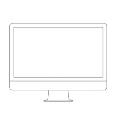Outline drawing PC monitor Elegant thin line Vector Image