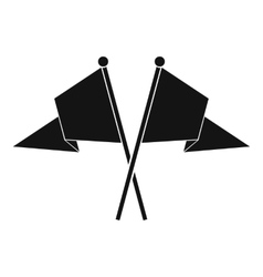 Two flags icon simple style Royalty Free Vector Image