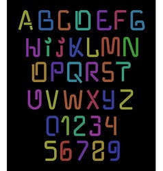 Font neon Realistic brilliant fluorescent font for