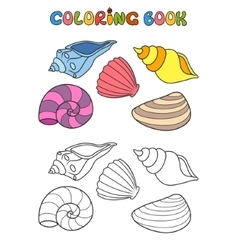 Ocean cockleshells cartoon sea shells Royalty Free Vector