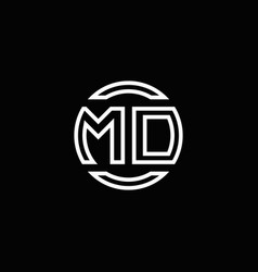 Md logo monogram emblem style with crown shape Vector Image