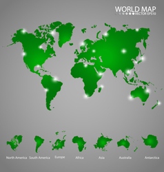 Tree shaped world map Royalty Free Vector Image